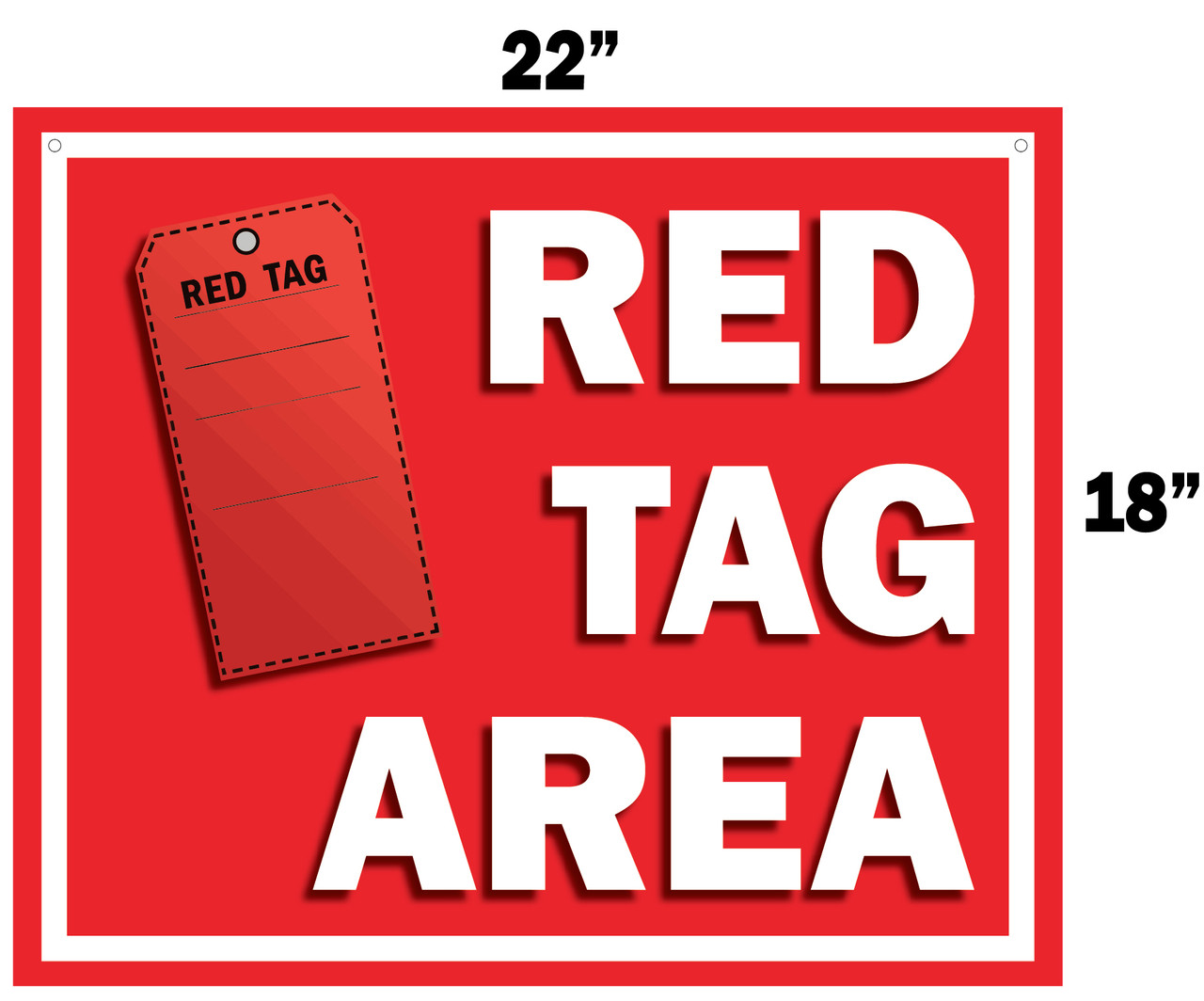 Red Tag Area Sign Hanging Sign V3 - 5S Supplies LLC