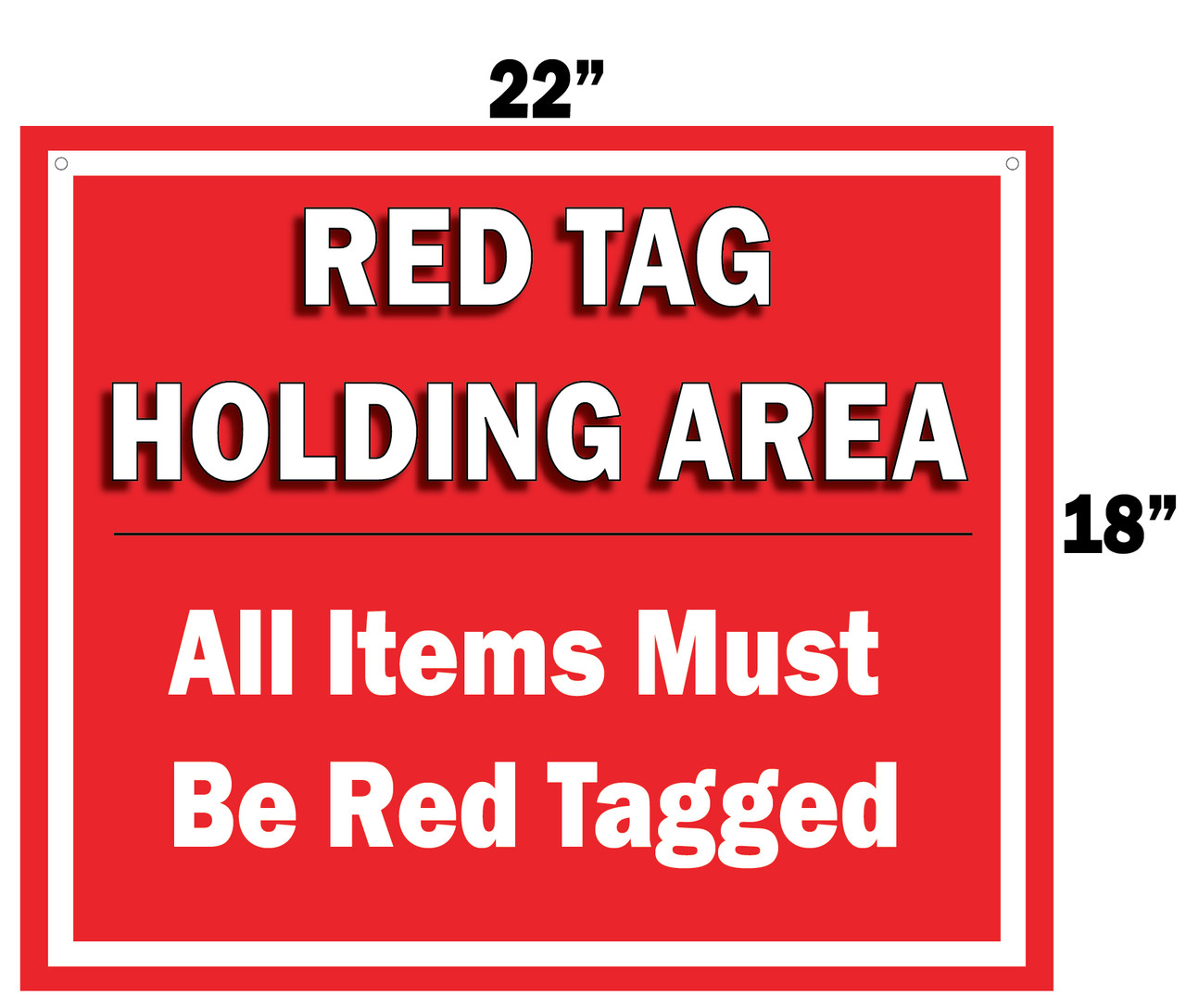 Red Tag Area Sign Hanging Sign V6 - 5S Supplies LLC