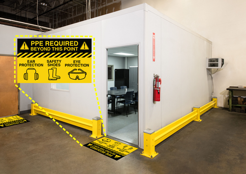 PPE Required Beyond this Point - Floor Sign 30" x 18" - 5S Supplies LLC