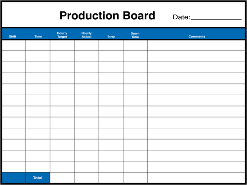 Hourly Production Tracking Board V4 (Aluminum) Dry Erase 32" x 24" - 5S ...