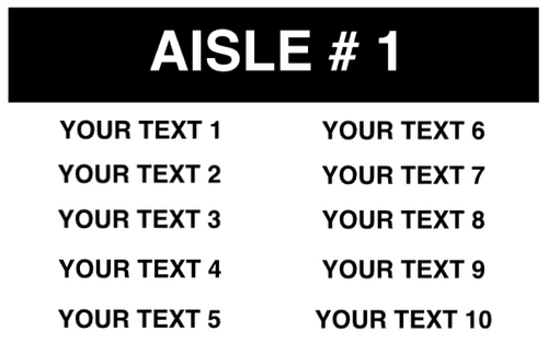 Aisle Hanging Sign (Custom Printed) - 5S Supplies LLC