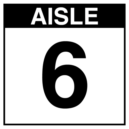 Warehouse Aisle Sign - Aisle 6 - 5S Supplies LLC