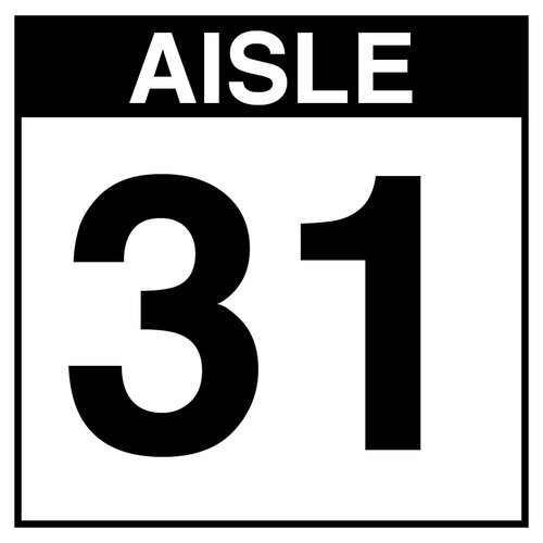 Warehouse Aisle Sign - Aisle 31 - 5S Supplies LLC
