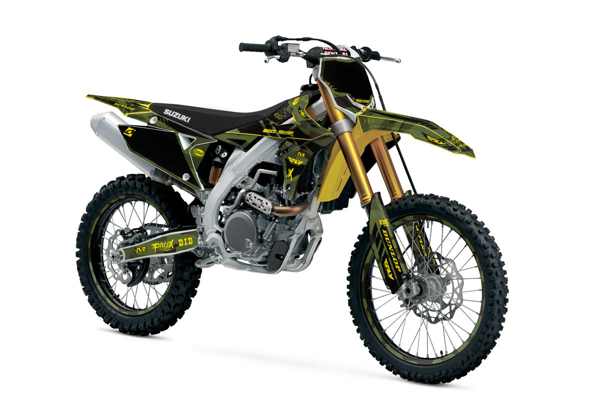 Suzuki RMZ 450 Dirt Bike Graphics Kit - APACHE | SENGE GRAPHICS INC