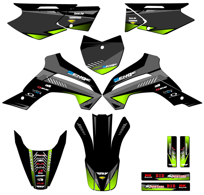 Kawasaki KLX 140 Dirt Bike Graphics Kit - SURGE | SENGE GRAPHICS INC