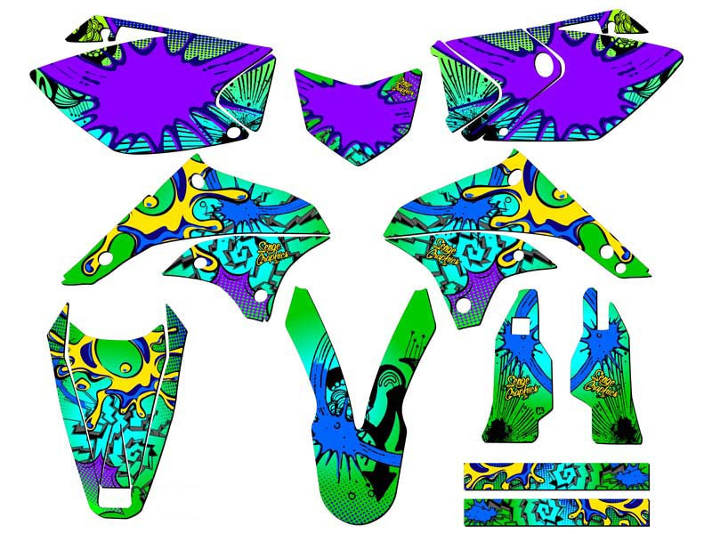 Kawasaki KLX 450 Dirt Bike Graphics Kit - ZANY | SENGE GRAPHICS INC
