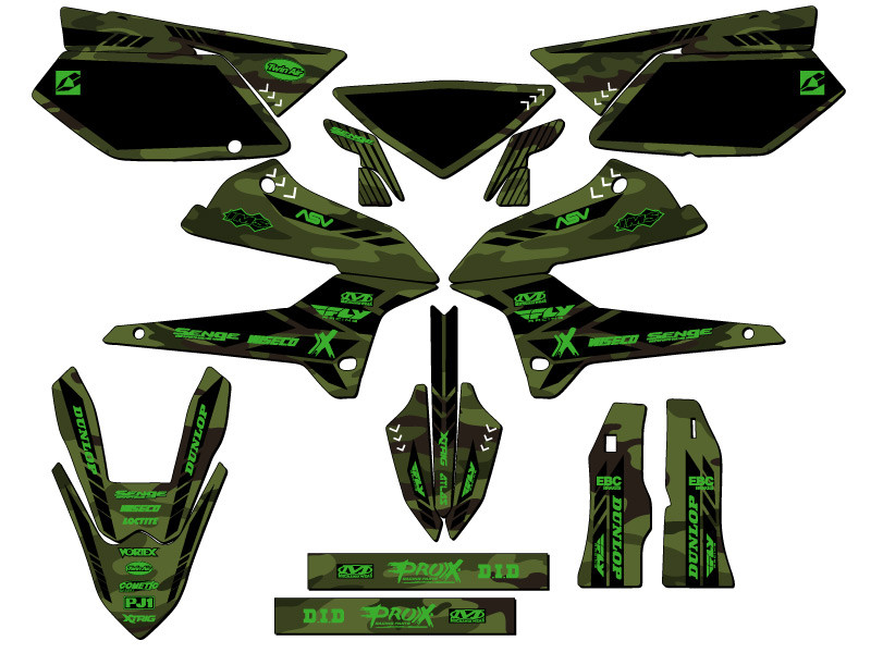 Kawasaki KLX 300 Dirt Bike Graphics Kit - APACHE | SENGE GRAPHICS INC