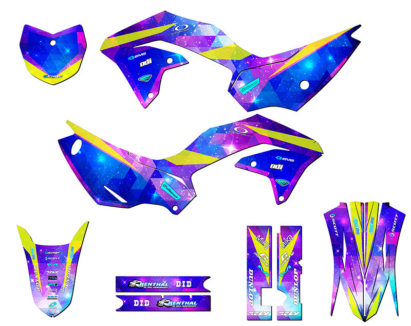 Kawasaki KLX 230R Dirt Bike Graphics Kit - SPACE KADET | SENGE GRAPHICS INC