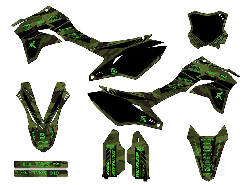Kawasaki KLX 300R Dirt Bike Graphics Kit - APACHE | SENGE GRAPHICS INC