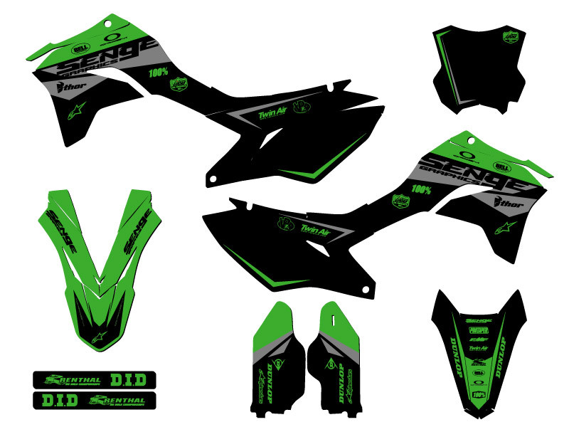 Kawasaki KLX 300R Dirt Bike Graphics Kit - BINARY | SENGE GRAPHICS INC