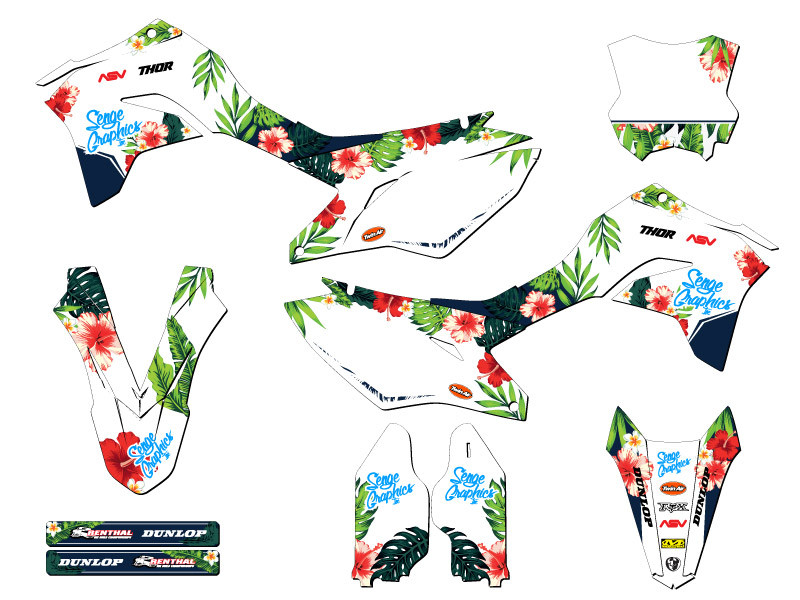 Kawasaki KLX 300R Dirt Bike Graphics Kit - TROPIC | SENGE GRAPHICS INC