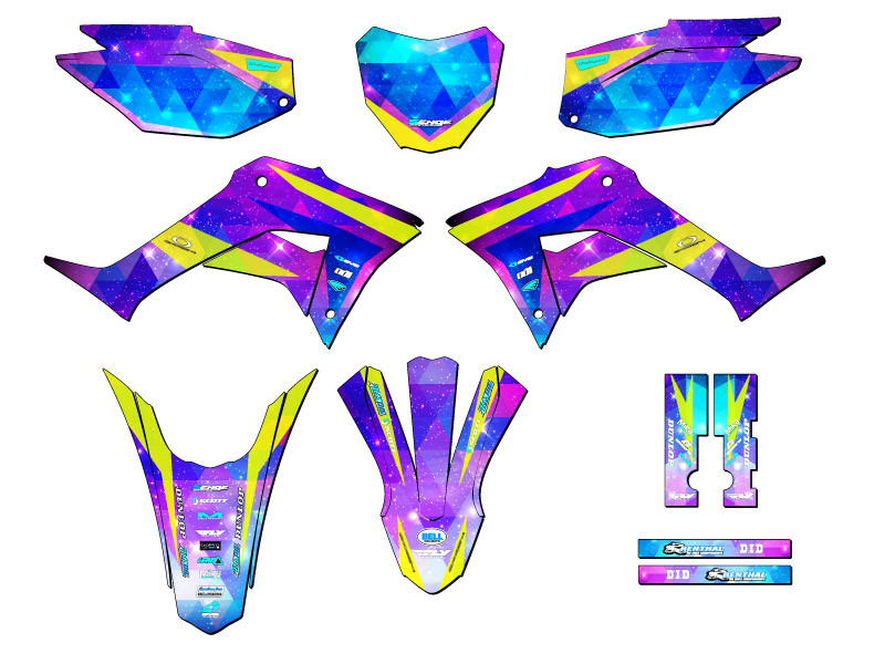 Honda CRF 250F Dirt Bike Graphics Kit - SPACE KADET | SENGE GRAPHICS INC