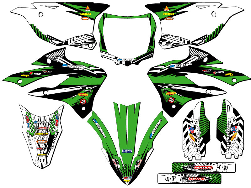 Kawasaki KX 85 Dirt Bike Graphics Kit - MAYHEM | SENGE GRAPHICS INC