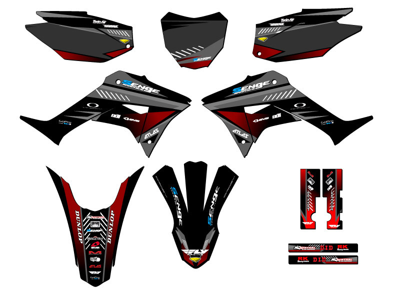 Honda CRF 250F Dirt Bike Graphics Kit - SURGE | SENGE GRAPHICS INC