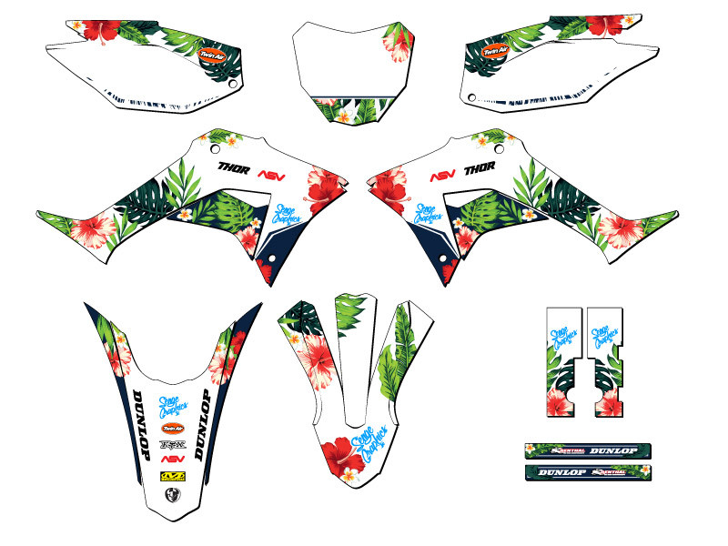 Honda CRF 250F Dirt Bike Graphics Kit - TROPIC | SENGE GRAPHICS INC