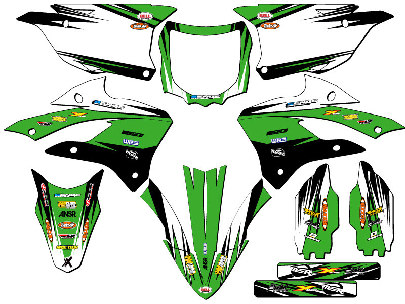 Kawasaki KX 85 Dirt Bike Graphics Kit - VELOCITY | SENGE GRAPHICS INC