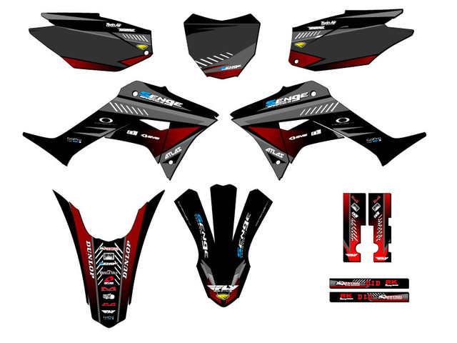 Honda CRF 250F Dirt Bike Graphics Kit - SURGE | SENGE GRAPHICS INC