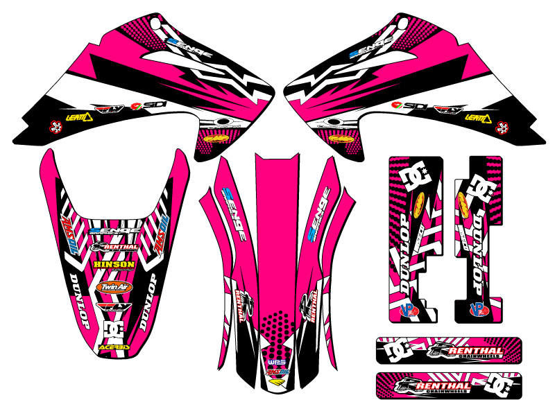 2003-2007 CRF 150 F MAYHEM Pink Senge Graphics Kit Compatible with ...