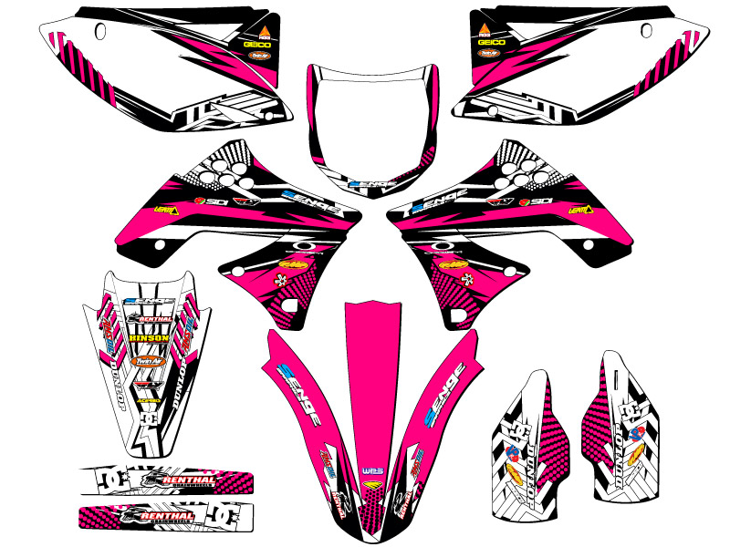 2009-2012 KX 250 F MAYHEM Pink Senge Graphics Kit Compatible with ...