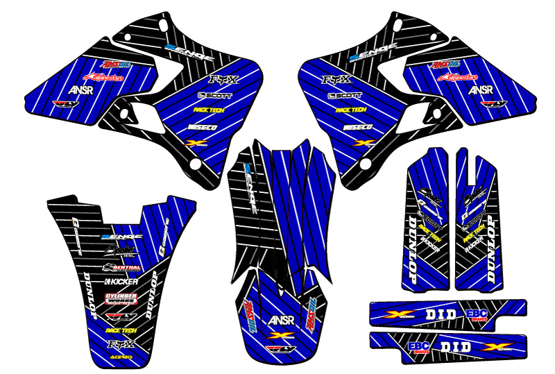 2000-2001 YZ 250 2-STROKE RACE SERIES Blue Senge Graphics Kit ...