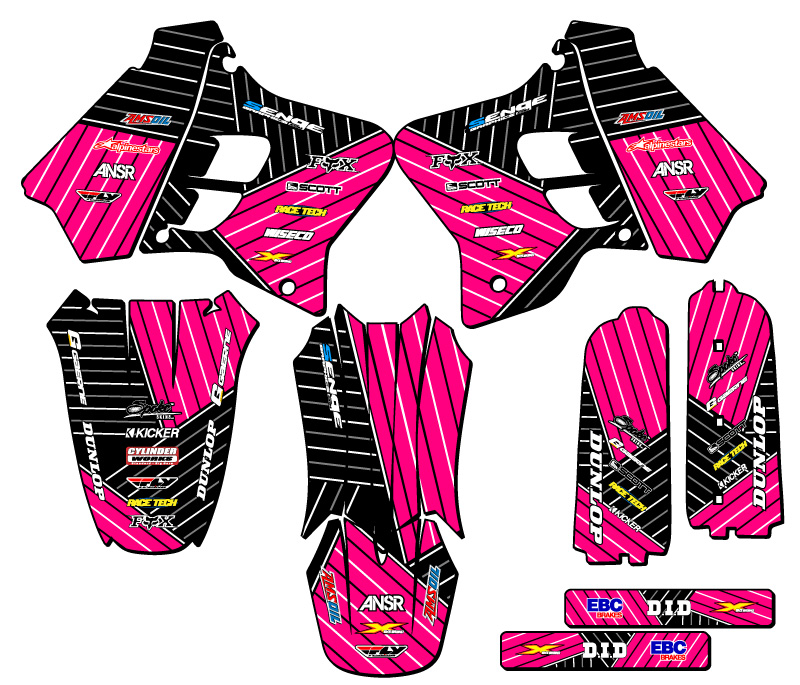 1993-1995 YZ 125 RACE SERIES Pink Senge Graphics Kit Compatible with ...