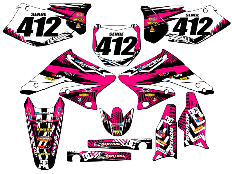 2004-2006 RMZ 250 MAYHEM Pink Senge Graphics Kit Compatible with Suzuki ...