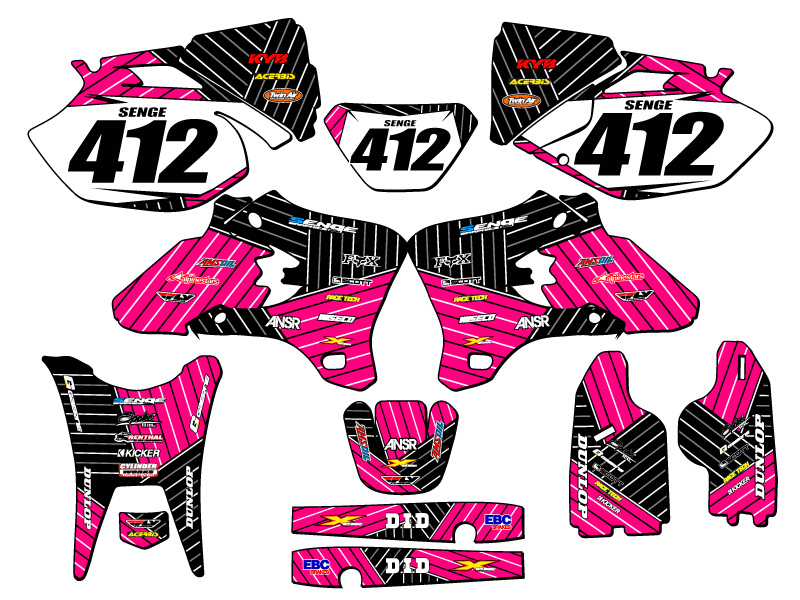 2005-2006 WR 450 F RACE SERIES Pink Senge Graphics Kit Compatible with ...