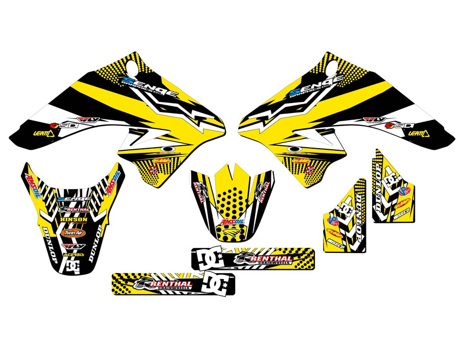 All Years DRZ 50|70 MAYHEM Yellow Senge Graphics Kit Compatible with ...