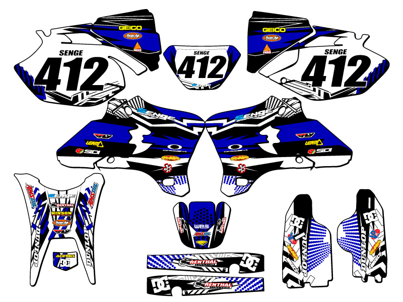 2005-2006 WR 450 F MAYHEM Blue Senge Graphics Kit Compatible with ...