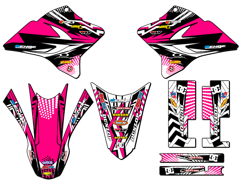 2005-2022 TTR 230 MAYHEM Pink Senge Graphics Kit Compatible with Yamaha ...