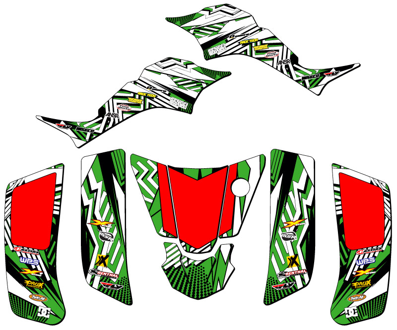2003-2006 KFX 50 MAYHEM Green Senge Graphics Kit Compatible with ...