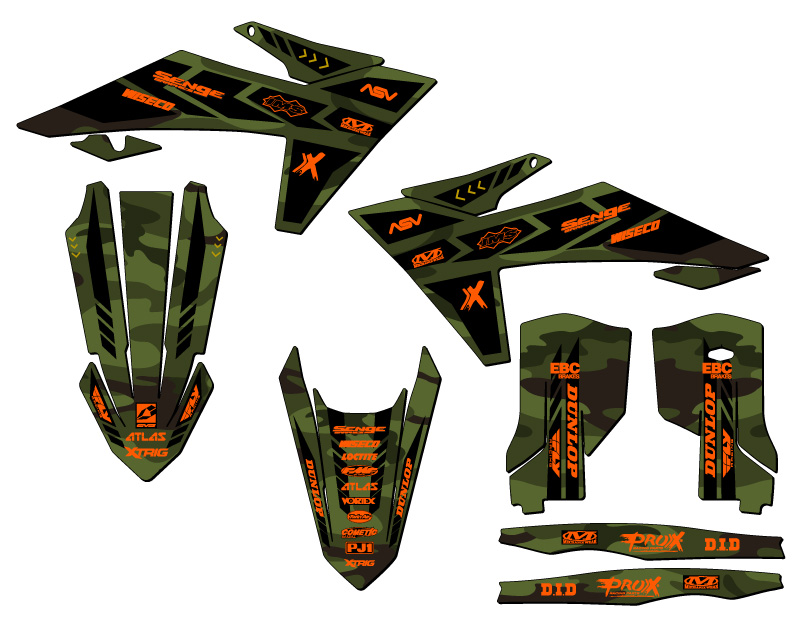 2023 XC APACHE Green Senge Graphics Kit Compatible with KTM | eBay