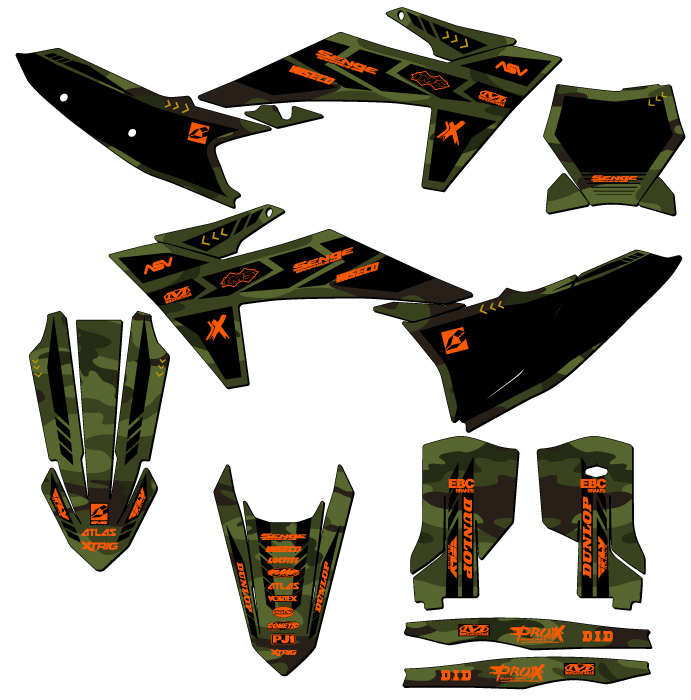 2023 XC APACHE Green Senge Graphics Kit Compatible with KTM | eBay