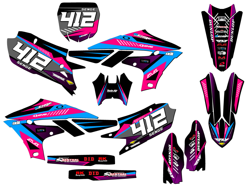2019-2022 fits CYCRA POWERFLOW YZ 450 FX SURGE Pink Senge Graphics Kit | eBay
