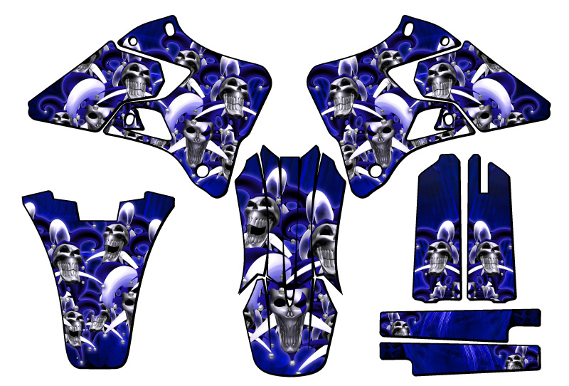 2000-2001 YZ 125 JESTER Blue Senge Graphics Kit Compatible with Yamaha ...