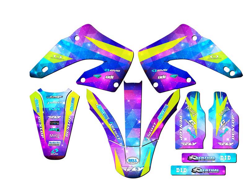 2000-2001 CR 250 R SPACE KADET Galaxy Senge Graphics Kit Compatible ...
