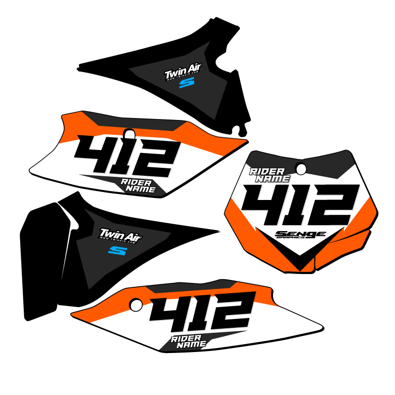SX SG63 Custom MX Number Plates Senge Graphics Kit Compatible with KTM ...
