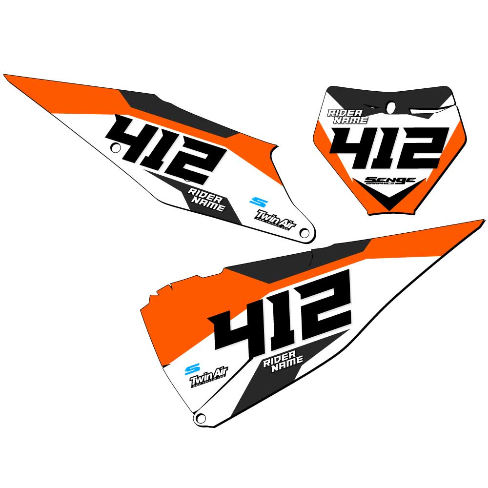 SX SG63 Custom MX Number Plates Senge Graphics Kit Compatible with KTM ...