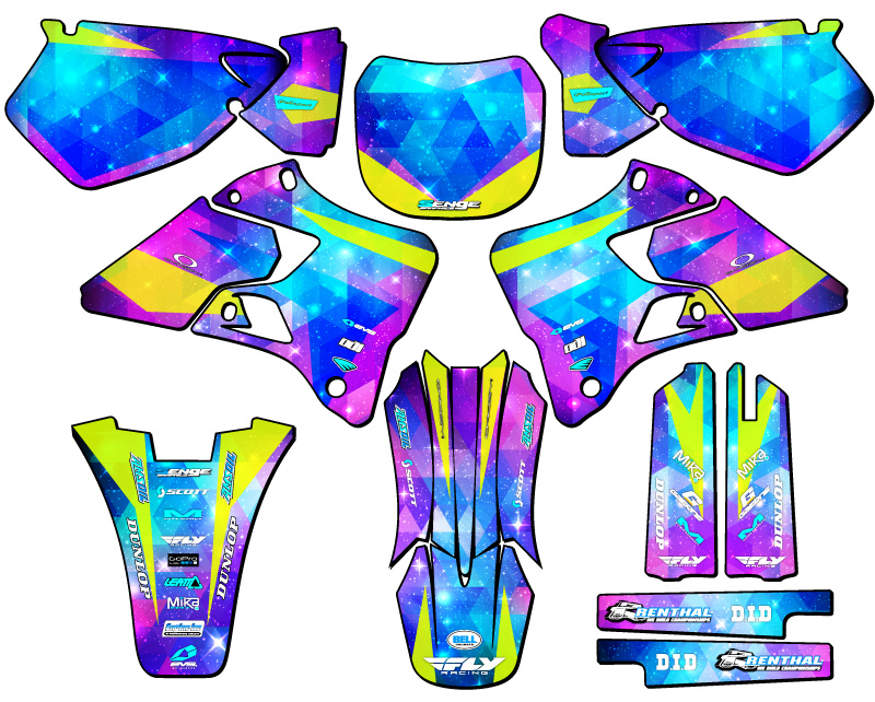 2000-2001 YZ 125 SPACE KADET Galaxy Senge Graphics Kit Compatible with ...