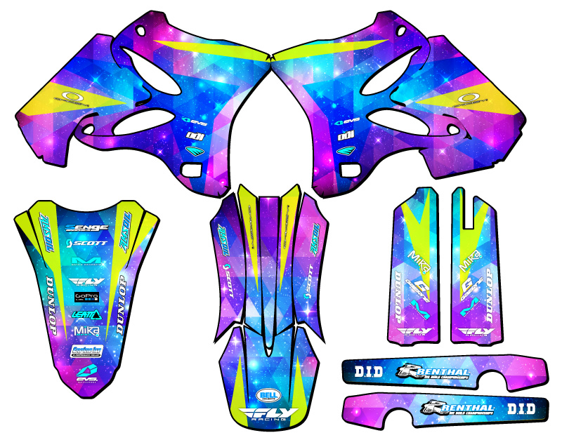 2002-2004 YZ 125 SPACE KADET Galaxy Senge Graphics Kit Compatible with ...