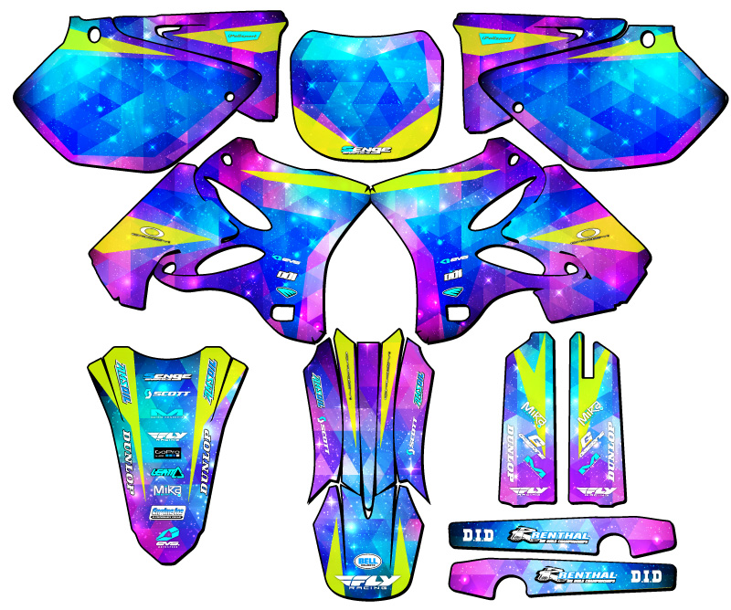 2002-2004 YZ 125 SPACE KADET Galaxy Senge Graphics Kit Compatible with ...