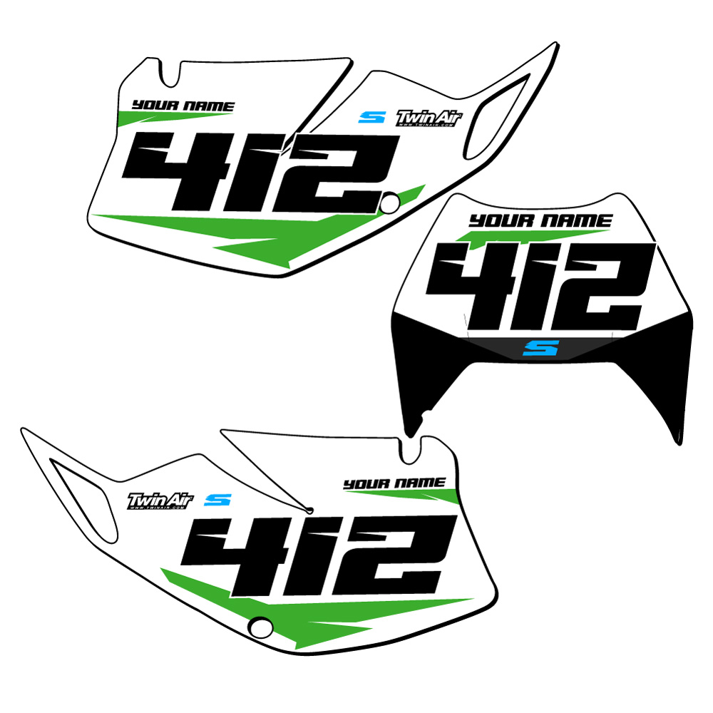 KLX 250 SG64 Custom MX Number Plates Senge Graphics Kit Compatible with ...