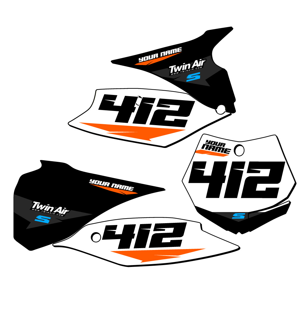 SX 105 SG64 Custom MX Number Plates Senge Graphics Kit Compatible with ...