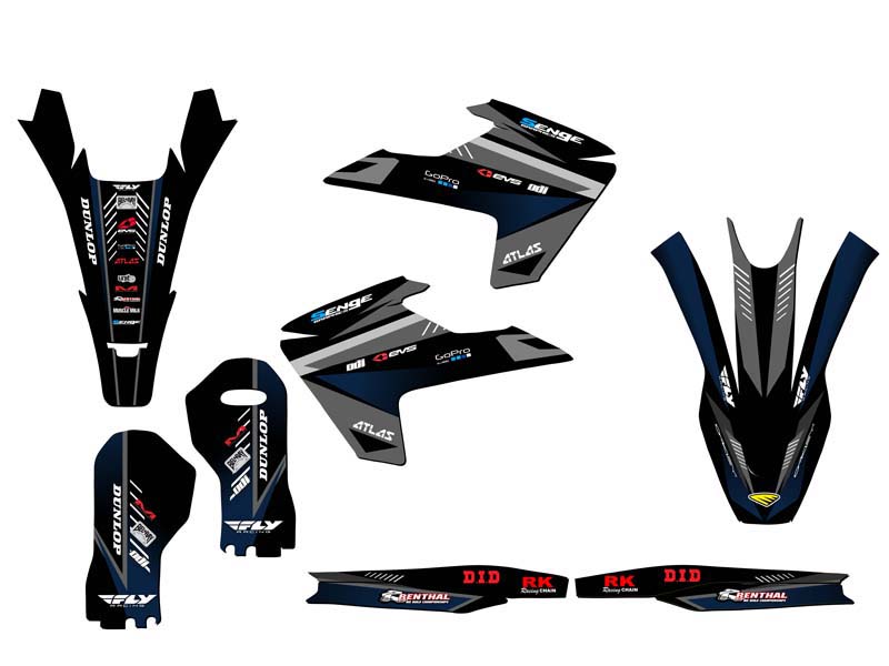 2017-2018 TX SURGE Black Senge Graphics Kit Compatible with Husqvarna ...