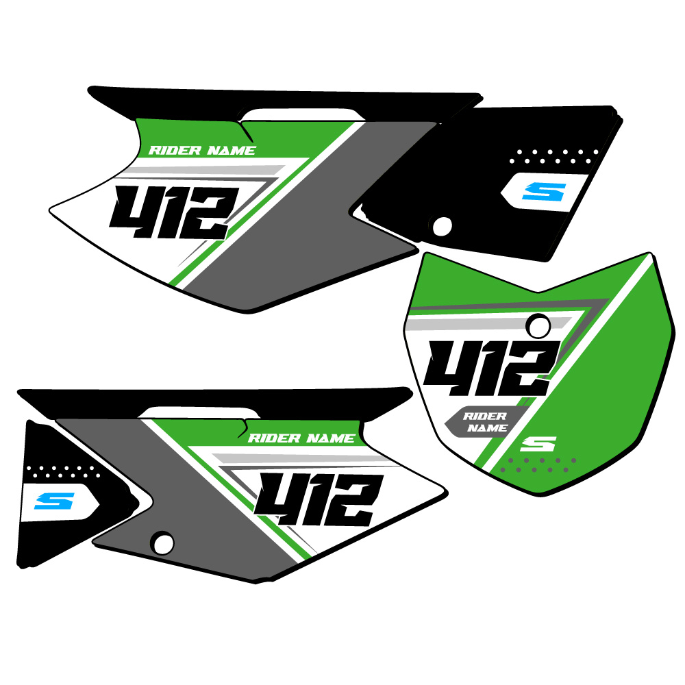 KLX 140 R RL SG65 Custom MX Number Plates Senge Graphics Kit Compatible ...