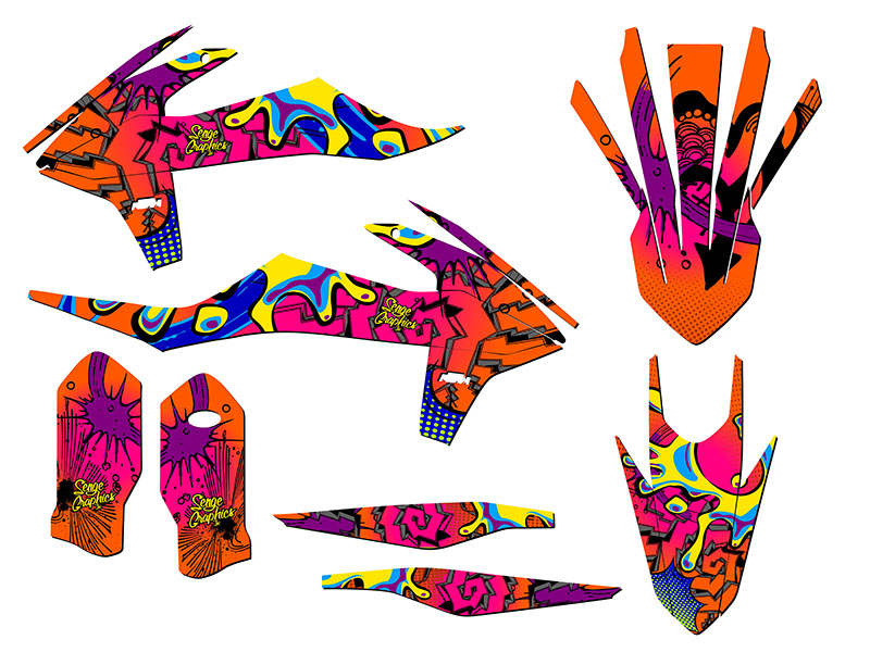 2019-2022 XC ZANY Orange Senge Graphics Kit Compatible with KTM | eBay