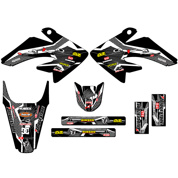 2004-2010 CRF 100 PODIUM Black Senge Graphics Kit Compatible with Honda ...