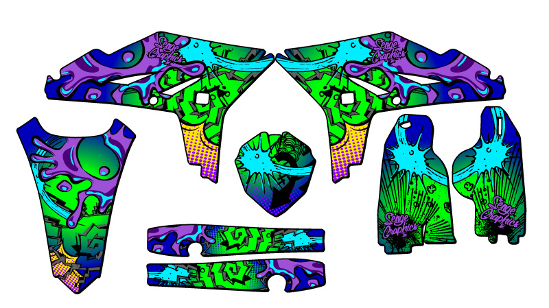 2012-2015 WR 450 F ZANY Blue Senge Graphics Kit Compatible with Yamaha ...