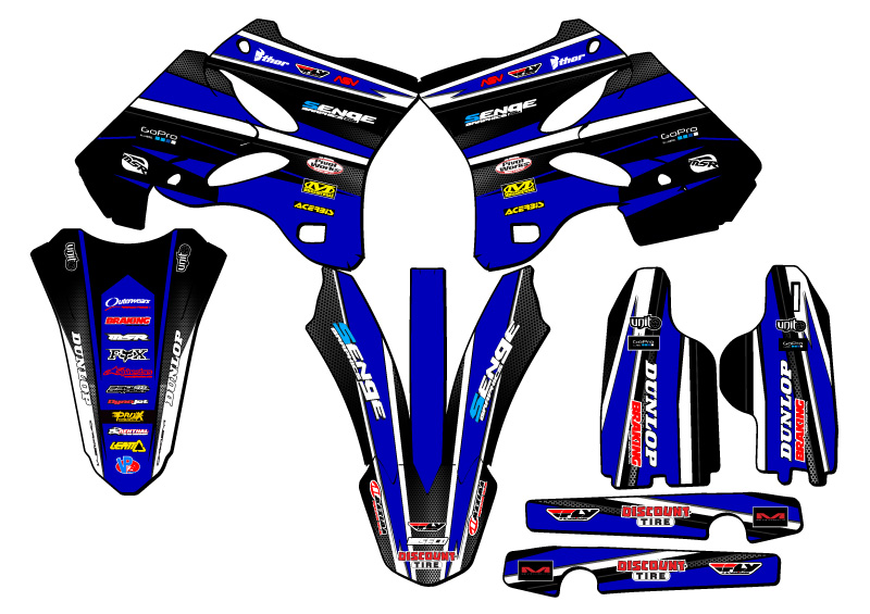 2005-2007 YZ 250 2-STROKE VIGOR Blue Senge Graphics Kit Compatible with ...