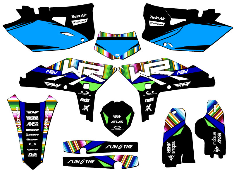 2012-2015 WR 450 F SERAPE Black Senge Graphics Kit Compatible with ...